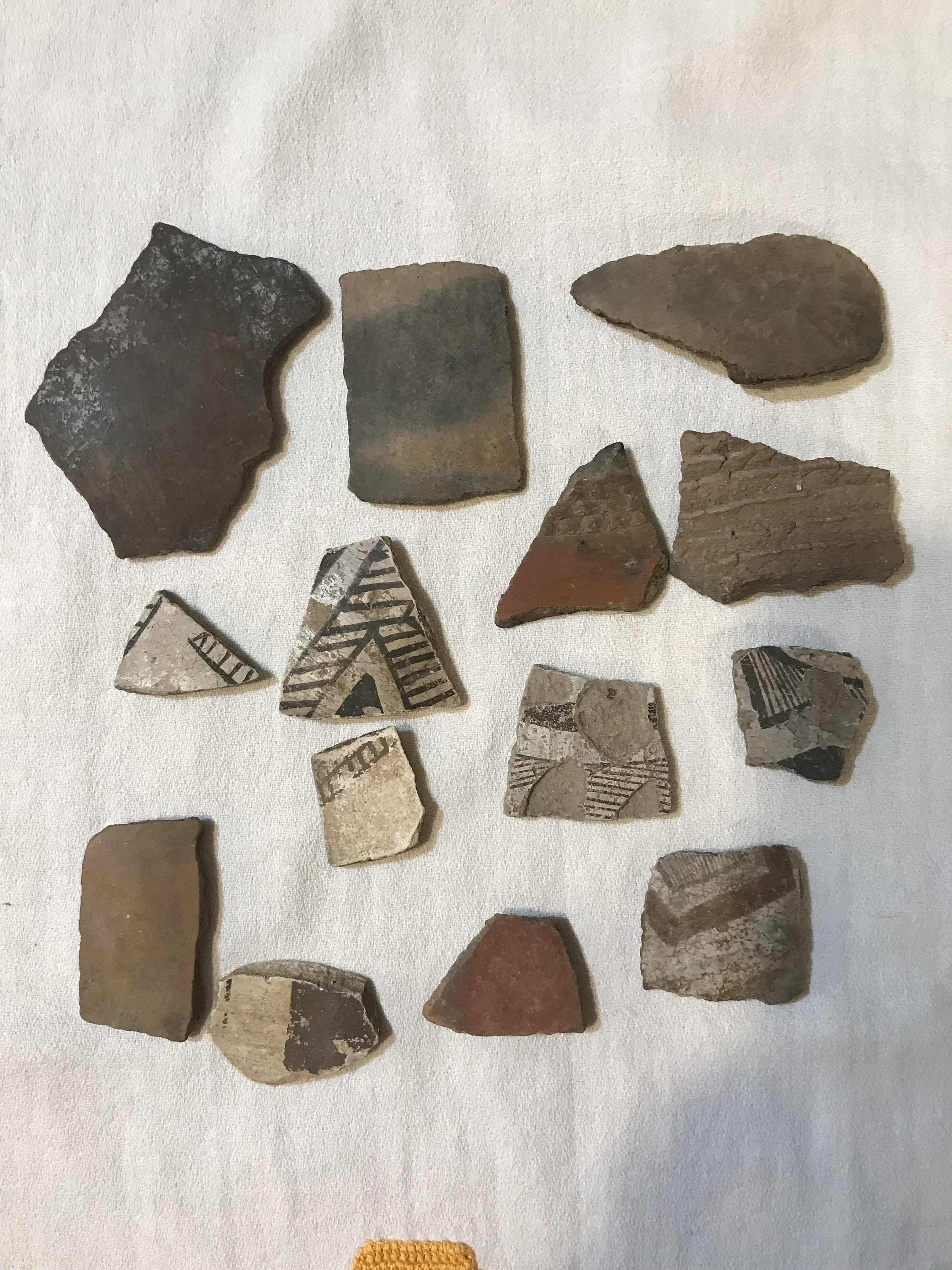 Fourteen Ancient New Mexico Pottery Shards in Vintage Handmade Ceramic ...