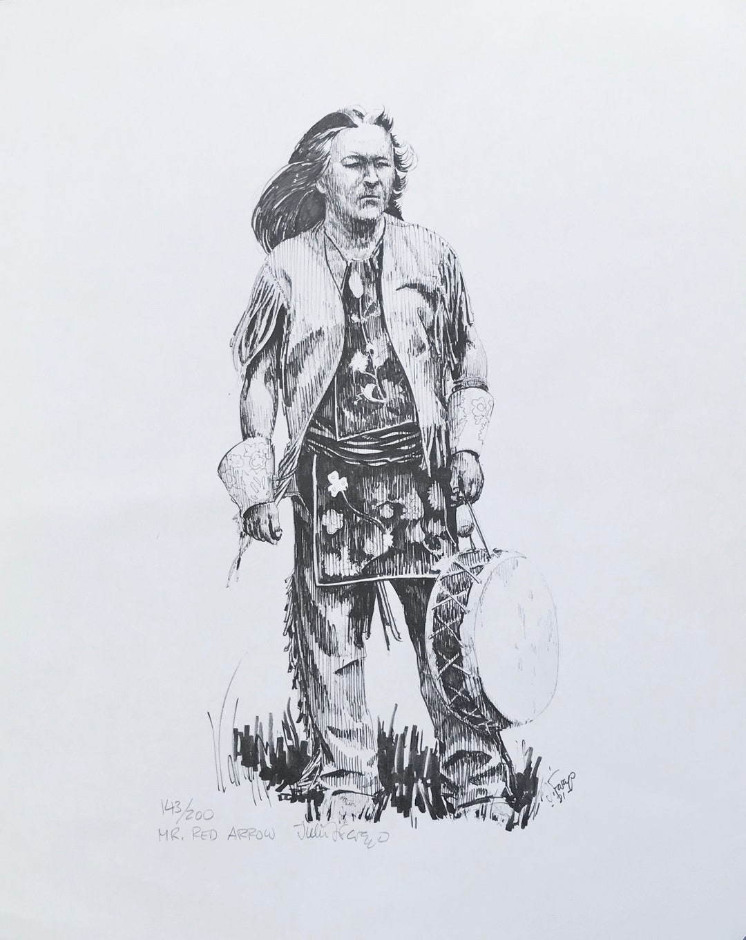 Vintage Pair Hand-rendered Lithographs Signed by Artist Julius Z ...