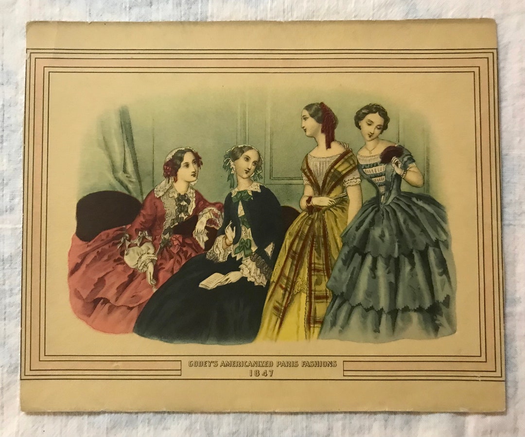 Antique Godey’s Americanized Paris Fashions 1847 Print - Etsy