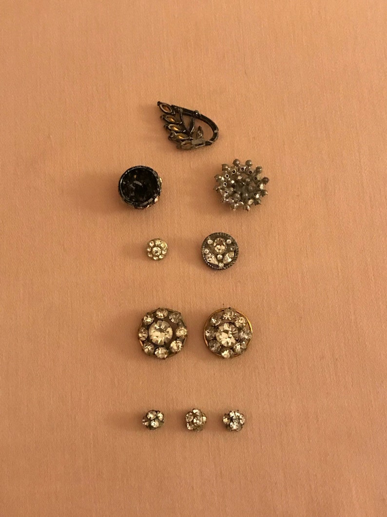 Set of 10 Rare Vintage/antique Rhinestone Buttons 9 - Etsy