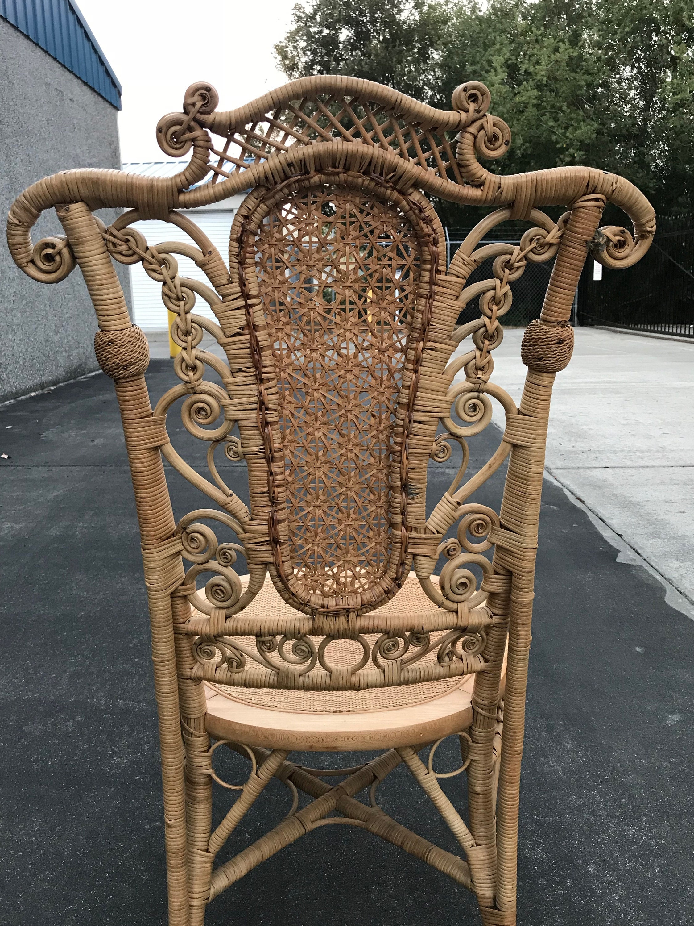Unique Collectable Rare Antique Victorian Wicker Chair Circa 1880-1900 ...