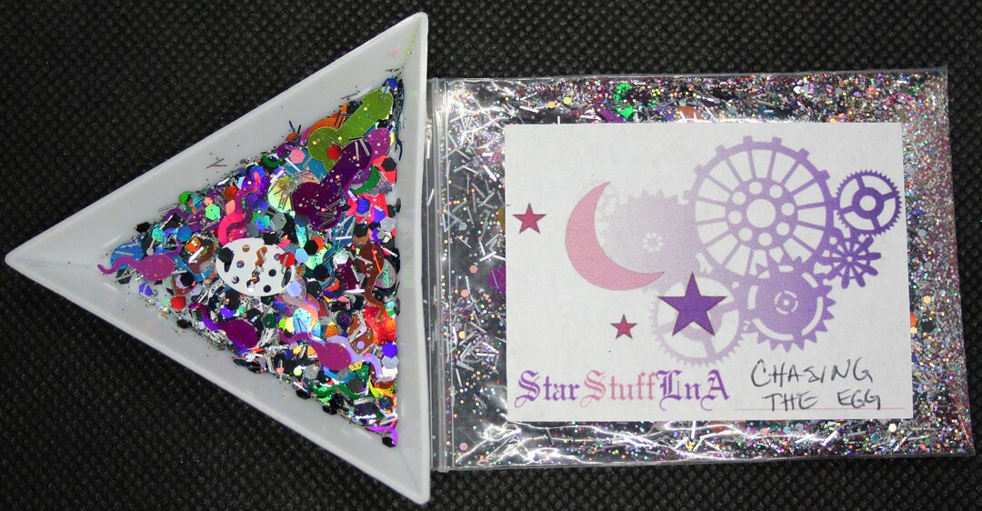 Chasing the Egg Glitter Mix: Black Rainbow Holo, Egg, Sperm Confetti - Etsy