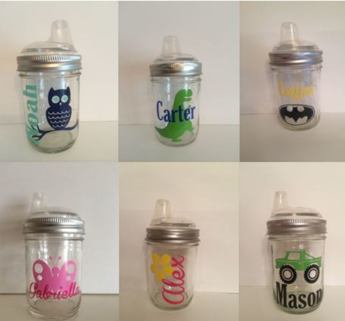 Personalized Glass Mason Jar Sippy Cup Canning Jar Sippy Cup - Etsy