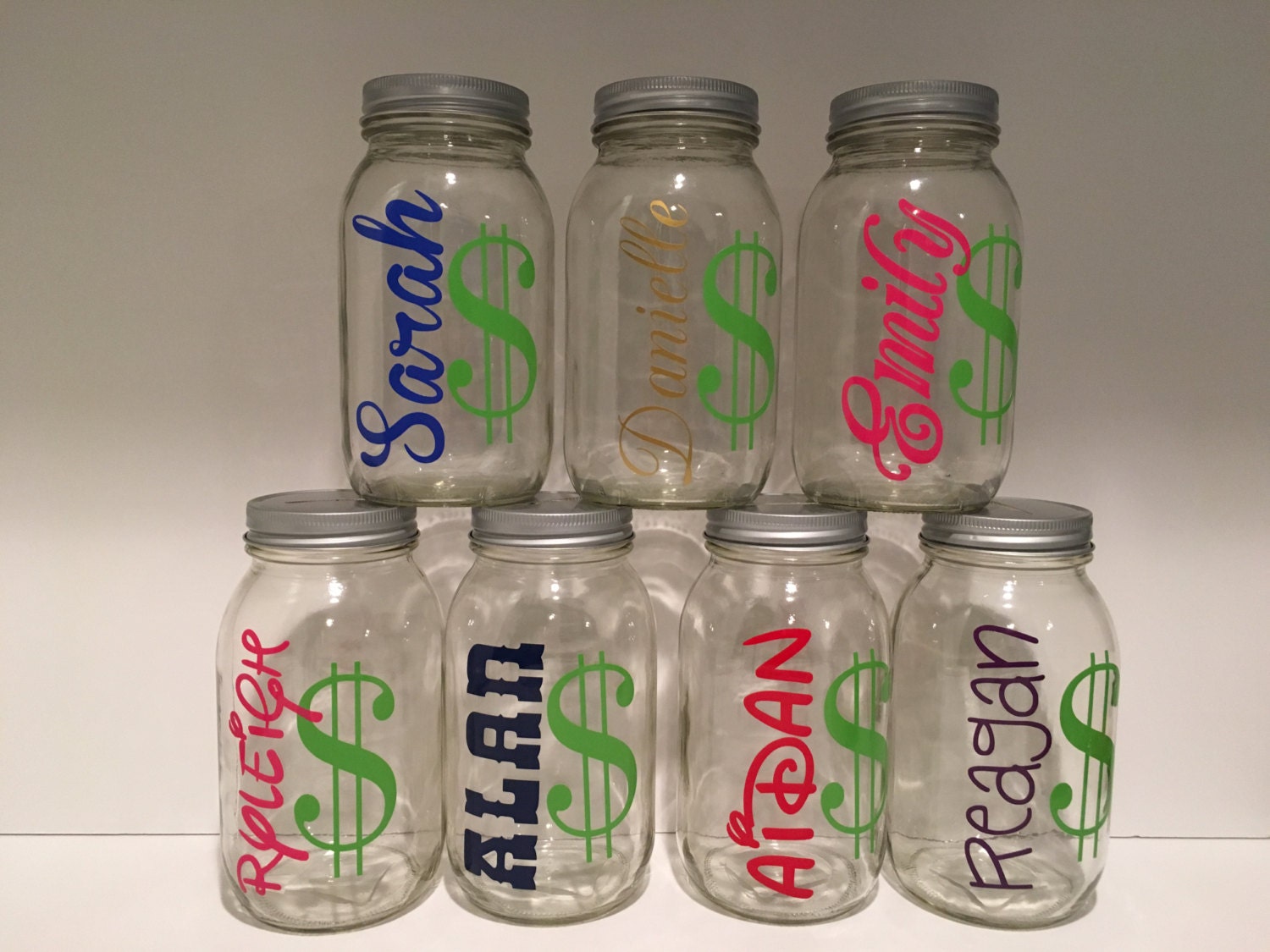 Personalized Bank Glass Mason Jar Bank Large Quart Size - Etsy