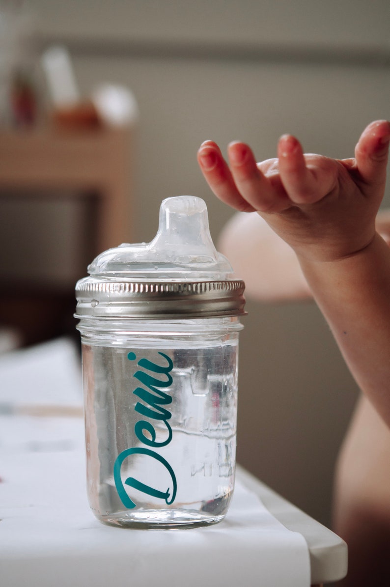 Personalized Glass Mason Jar Sippy Cup Canning Jar Sippy Cup - Etsy
