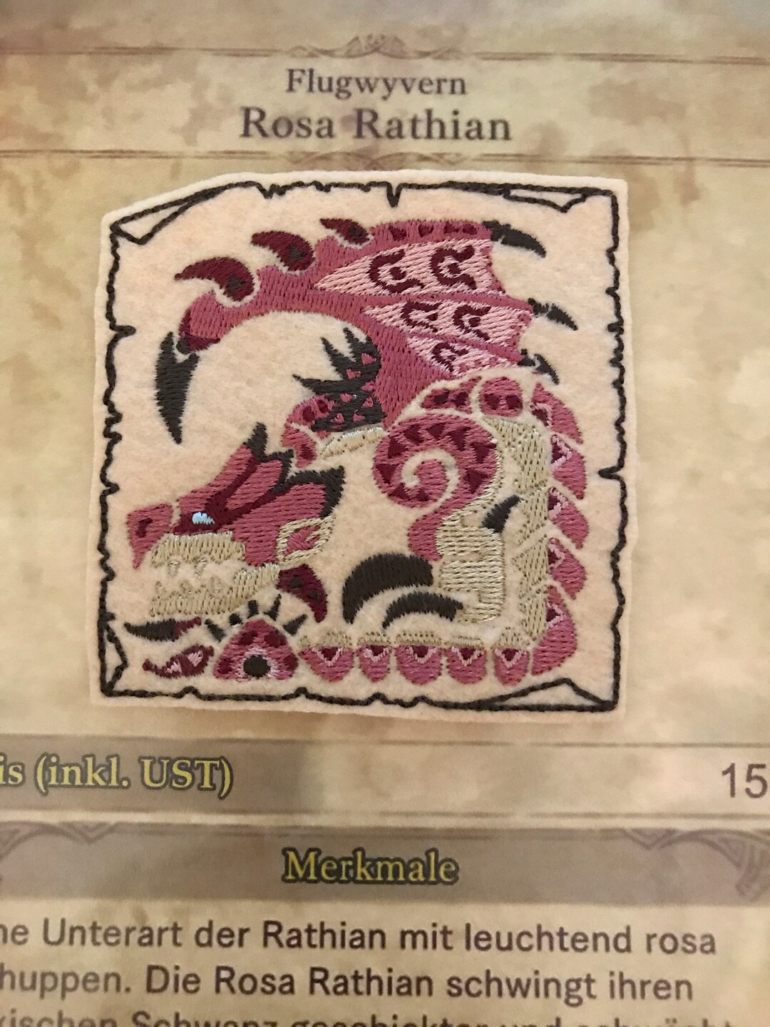 Pink Rathian Inspired Patches // Ornament - Etsy