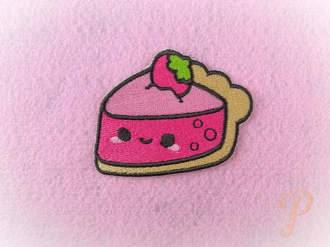 Strawberry cake patch // ornament | Etsy