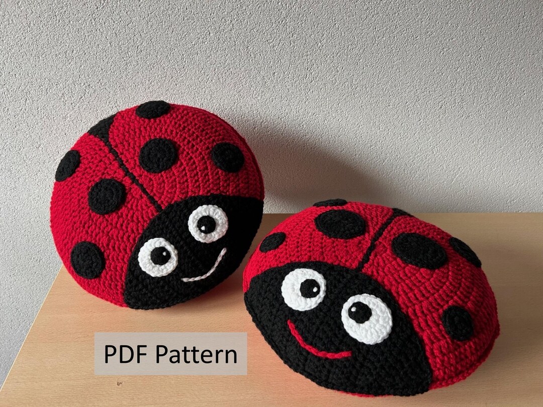 Ladybug Pillow - Cushion CROCHET PATTERN - Crochet Patterns for Animal ...