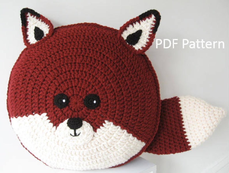 Fox Pillow Cushion CROCHET PATTERN Crochet Patterns for - Etsy