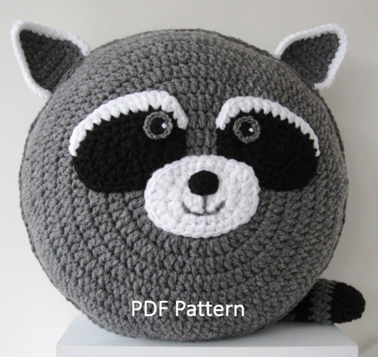Raccoon Pillow Cushion CROCHET PATTERN Crochet Patterns | Etsy