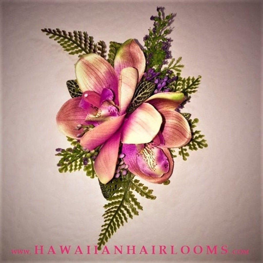 HAWAIIAN ORCHIDS Hair Clip-puanani. - Etsy