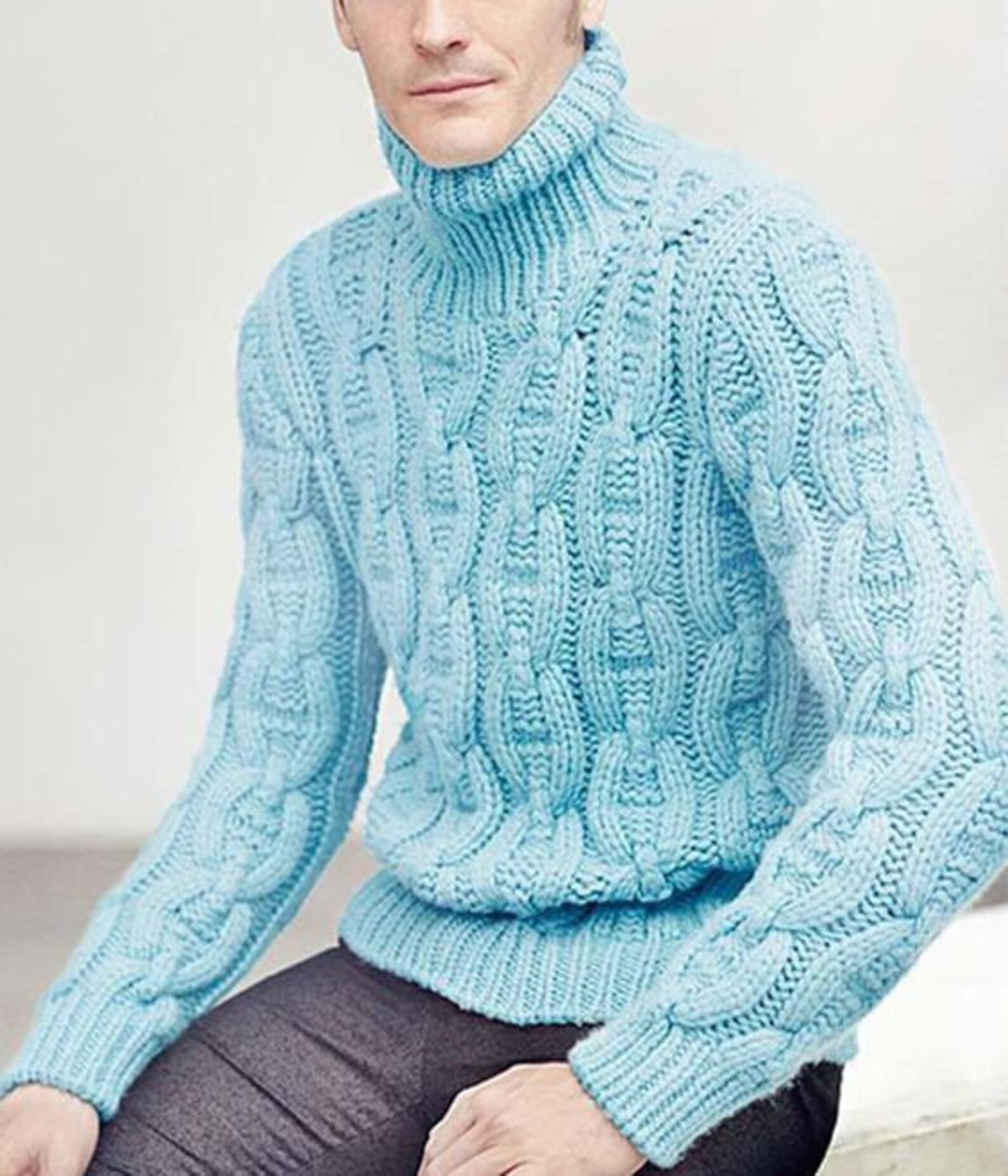 Mens Sweater Hand Knitted Men's Sweater Knit Mens Pullover | Etsy