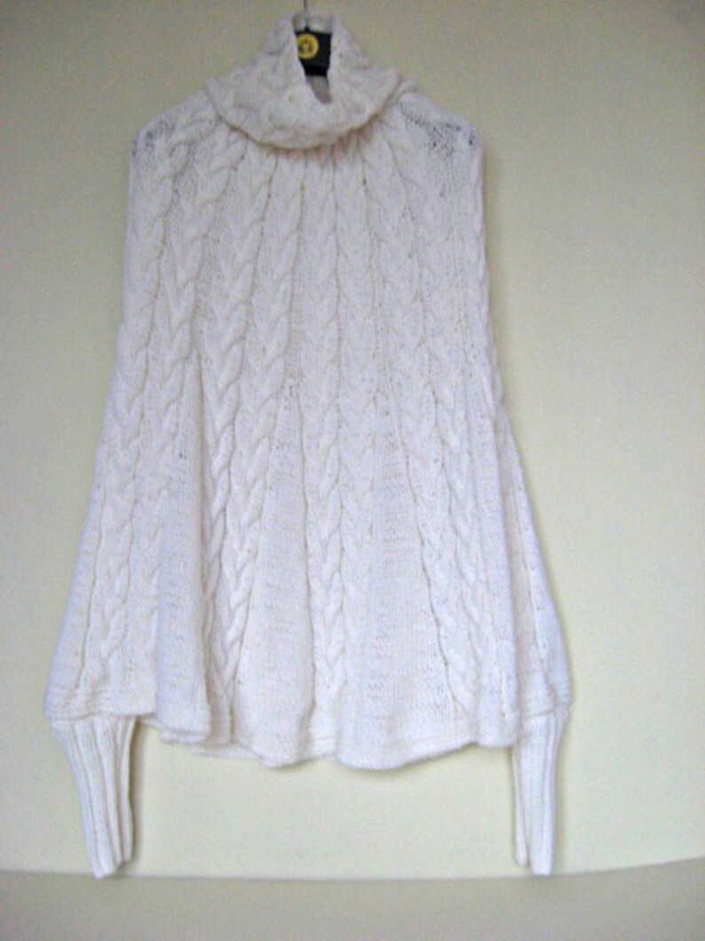 Hand Knitted Poncho Cable Poncho Boho Poncho Women Poncho | Etsy
