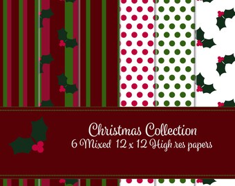 Christmas Gingerbread Digital Paper, Commercial Use, Scrapbook Papers ...
