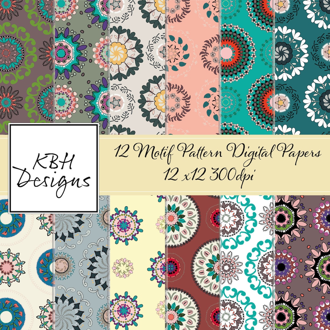 Motif Pattern Digital Papers - Etsy
