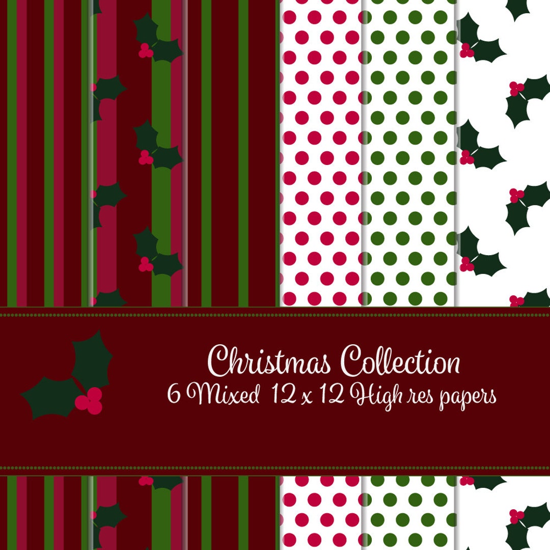 Christmas Digital Paper Collection - Etsy