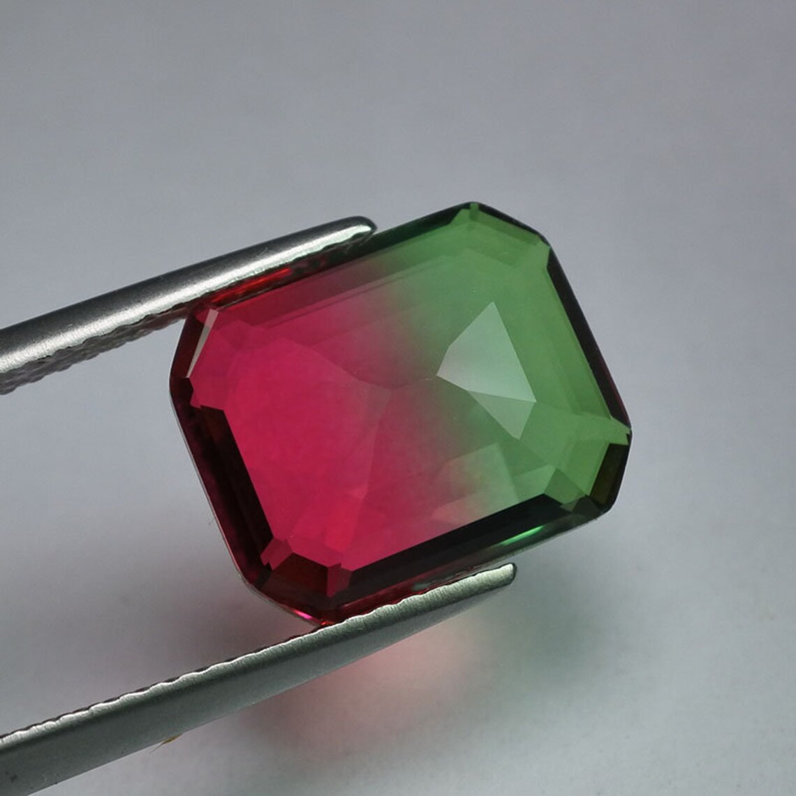 Octagon Cut Synthetic Watermelon Tourmaline Multi-color Tourmaline ...