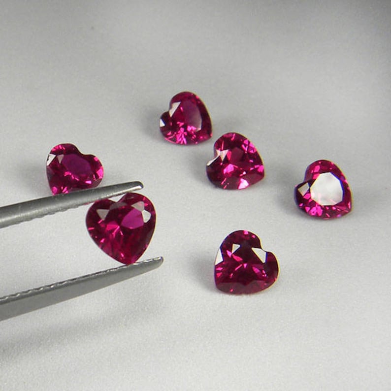 5x5 Mm. Nice Heart Shape Blood Red Ruby Corundum Loose Gem - Etsy