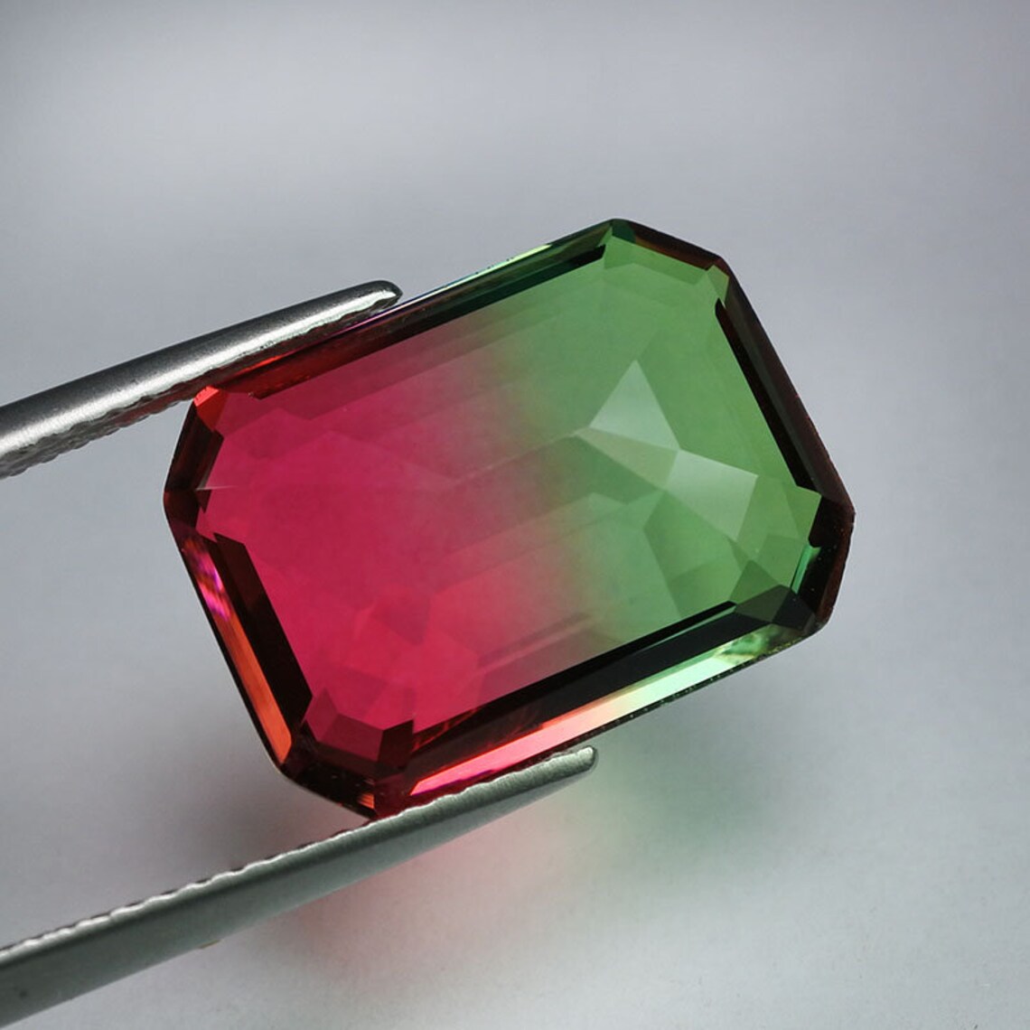 Octagon Cut Synthetic Watermelon Tourmaline Multi-color Tourmaline ...