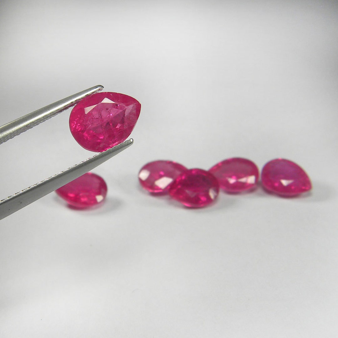 Fine Cutting Pear Facet Cut Vivid Pink Bixbite Loose Gem 7x5 8x6 9x7 Mm ...