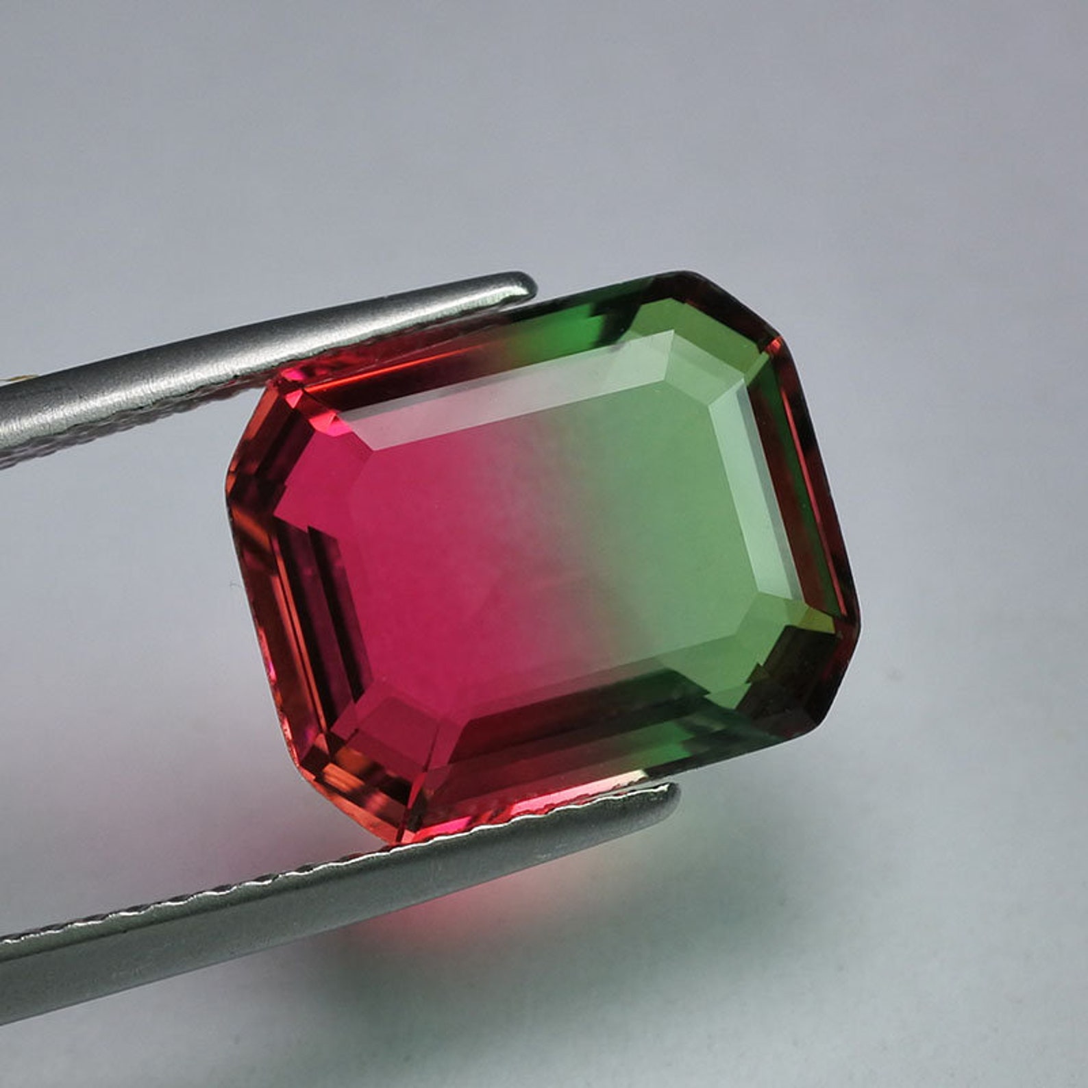 Octagon Cut Synthetic Watermelon Tourmaline Multi-color Tourmaline ...