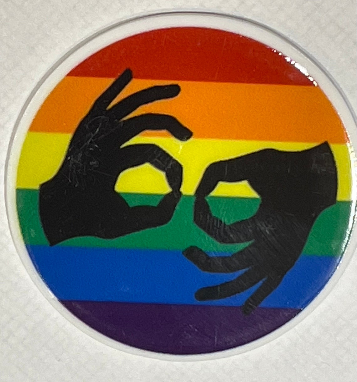 Rainbow ASL Interpreter Pin, LGBTQIA+ Pride - Etsy