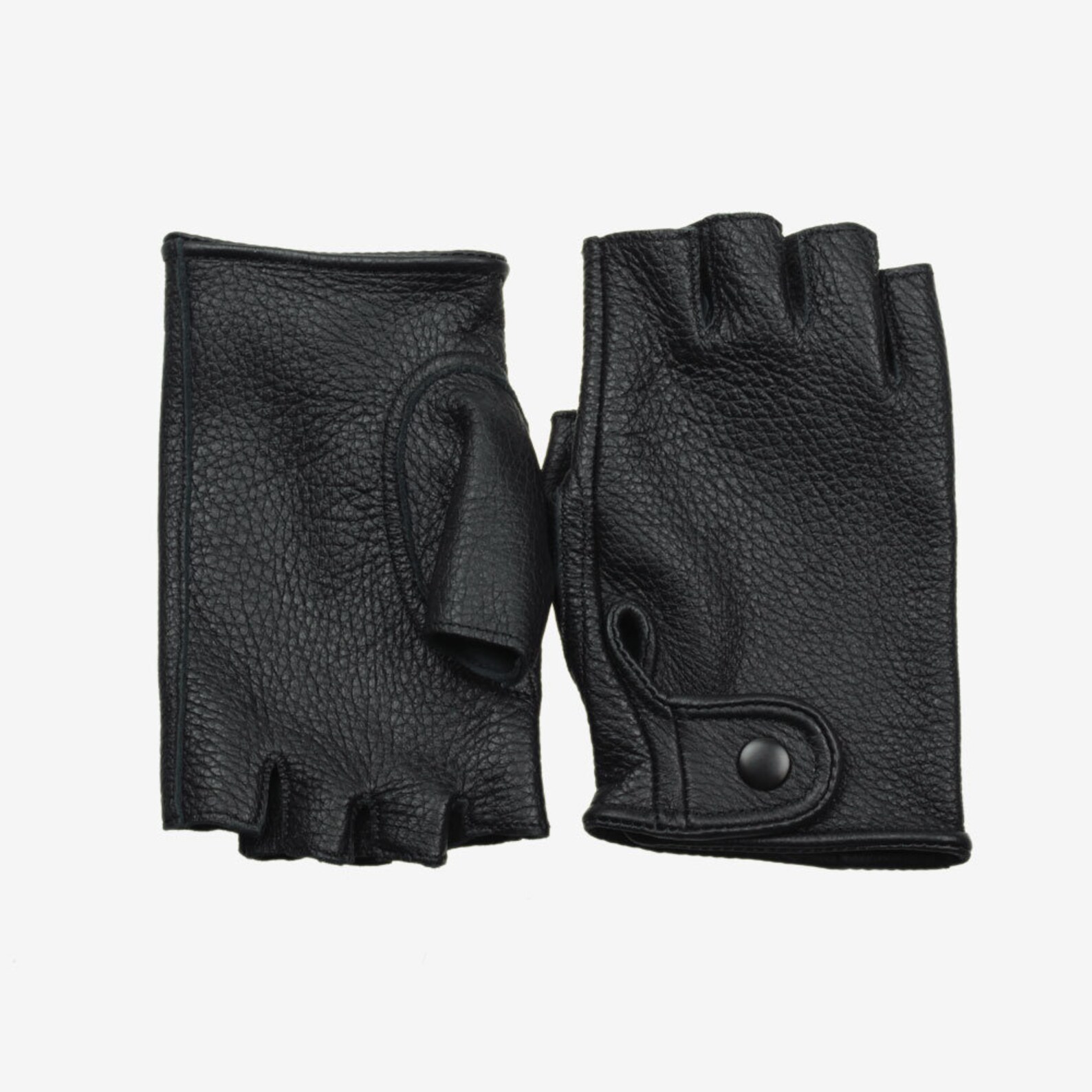 Men's Fingerless Gloves, Black Deerskin Gloves Without Fingers. - Etsy