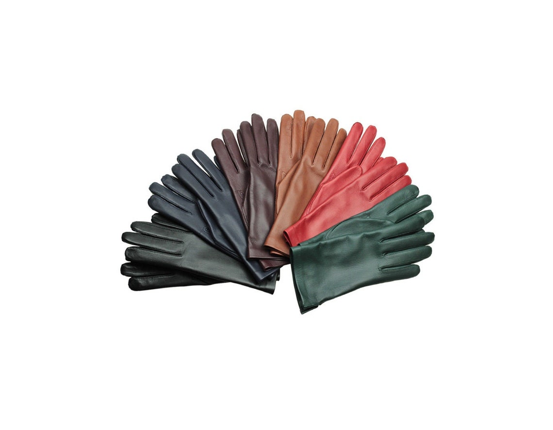 Beautiful Green Unlined Leather Gloves, Everyday Leather Gloves - Soft ...