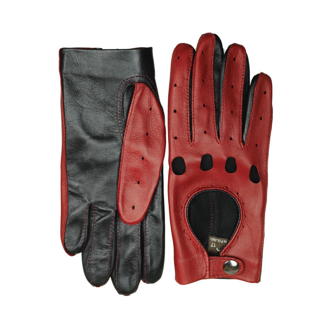 Black and Red Car Driving Gloves, Unlined Gloves - Fine Super Soft ...