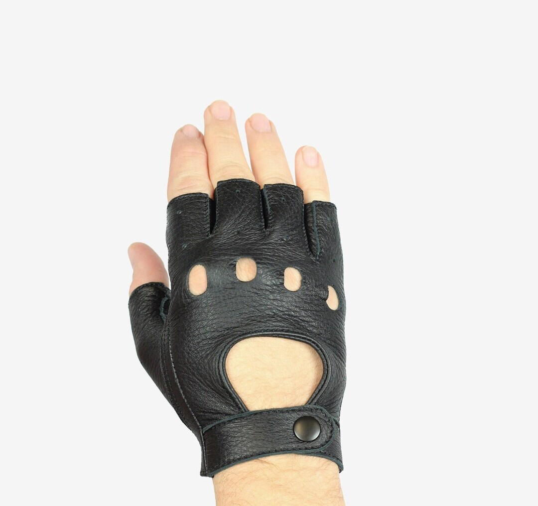 Men's Fingerless Gloves, Car Driving Gloves, Super Soft Deerskin ...