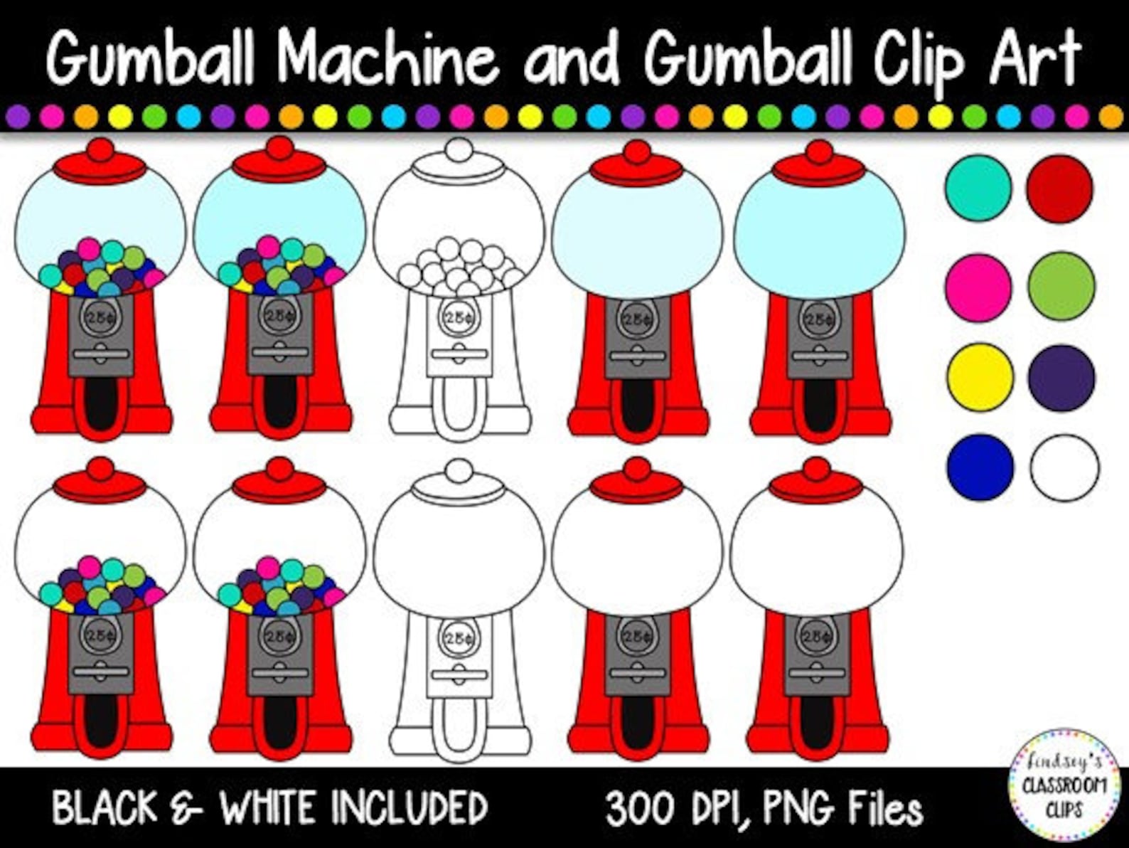 Gumball Machine and Gumball Clipart - 18 Images - Jpegs/pngs ...