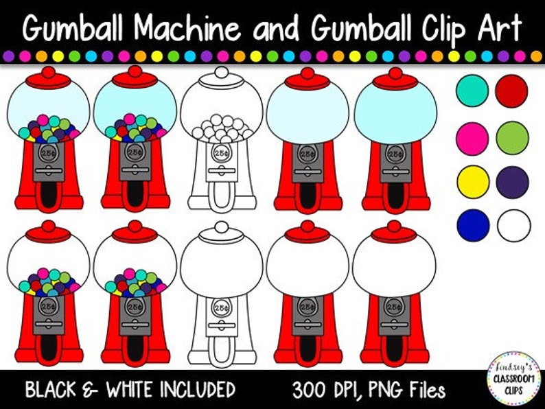 Gumball Machine and Gumball Clipart - 18 Images - Jpegs/pngs ...