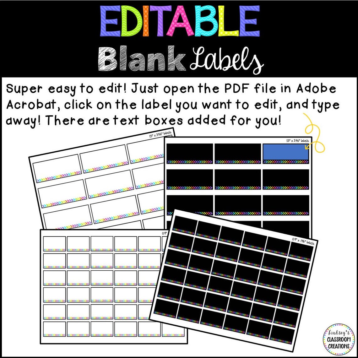 Teacher Toolbox Labels EDITABLE With Bright Neon Colors - Etsy Australia