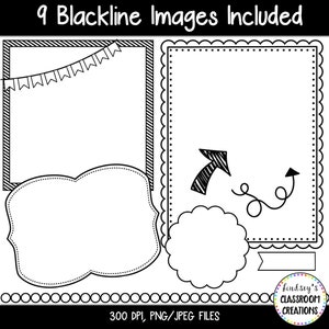 Clip Art Mini Set 1 - Digital Papers, Frames, Borders, and More - Etsy