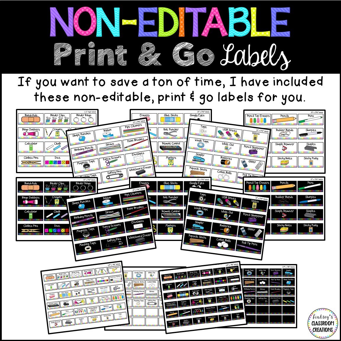 Teacher Toolbox Labels EDITABLE With Bright Neon Colors | Etsy Australia