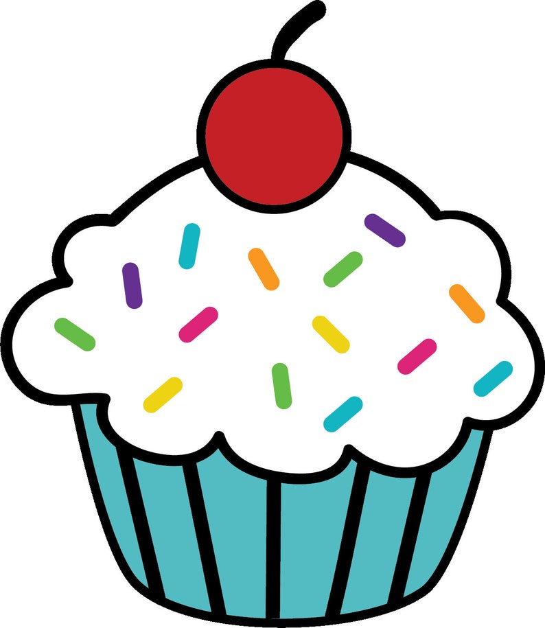 Cupcake Clip Art - 10 Colorful Cupcakes Included - Etsy