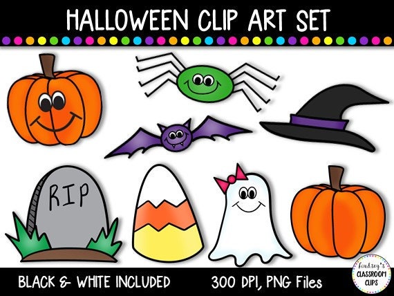 Halloween Clip Art Set | Etsy