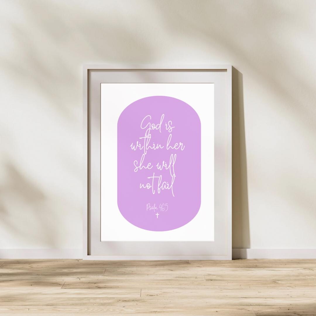 God is Within Her She Will Not Fail Digital Download | Psalm 46:5 ...
