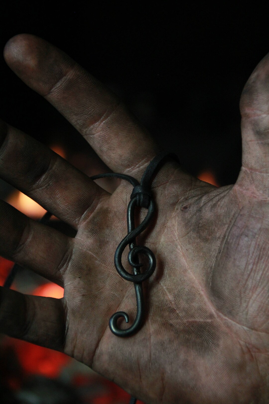 A Hand Forged Clef Pendant . Comes Supplied With a High Quality Elk ...