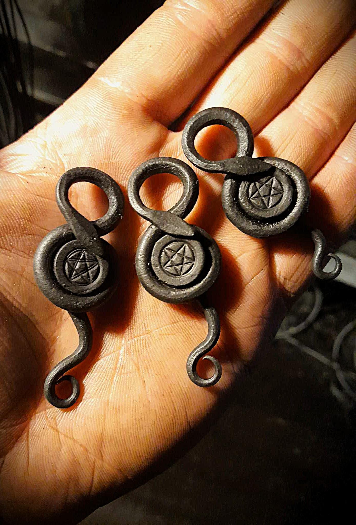 Hand-forged Serpent Pendant With Pentagram / Pentacle – Symbol of ...