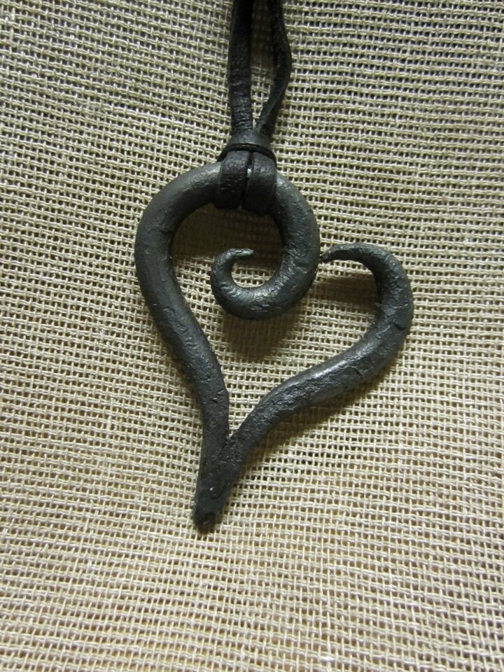 A Hand Forged Heart Pendant . Comes Supplied With a High - Etsy UK