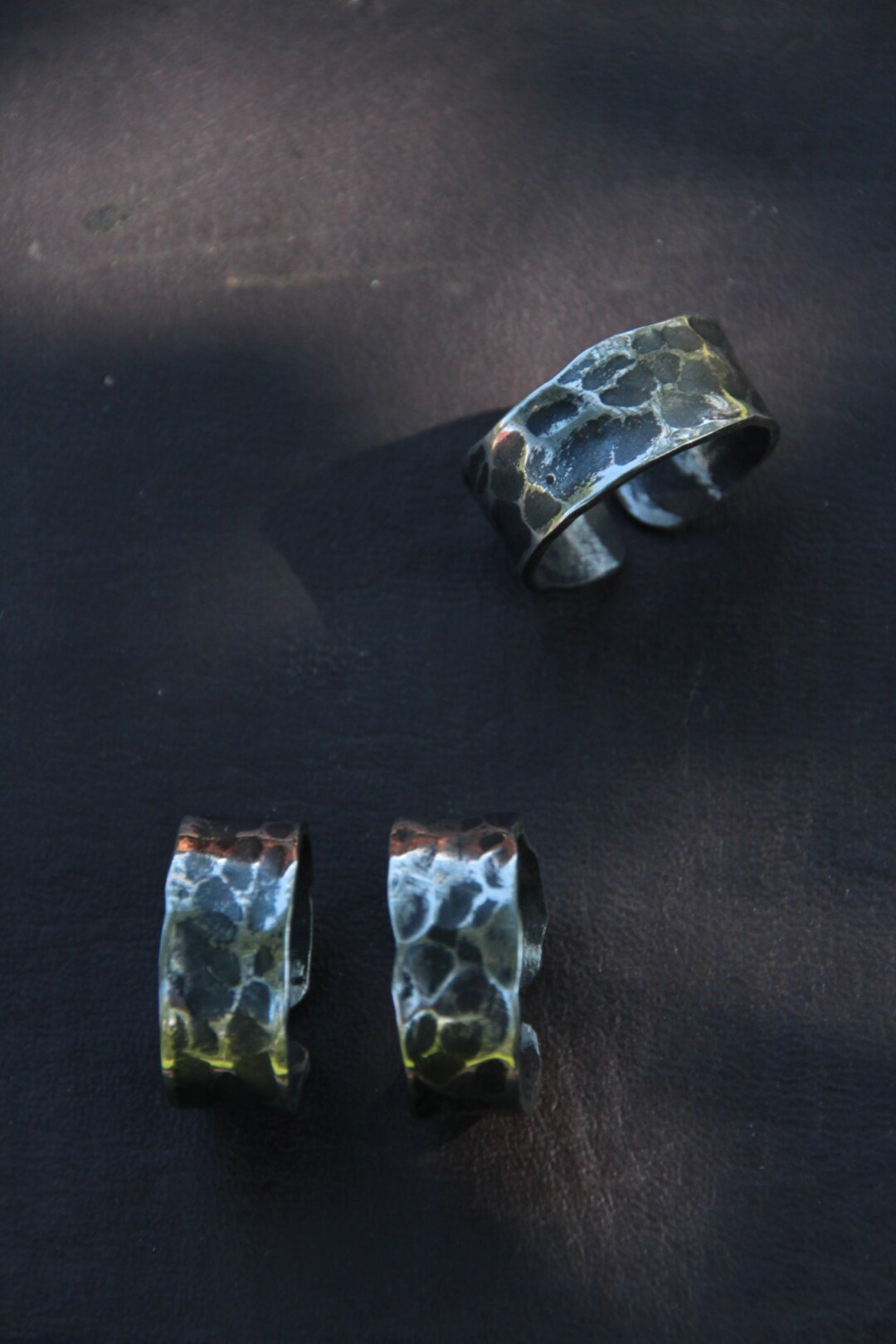 Hand Forged Stainless Steel Ring With a Ball Peen Hammer Texture - Etsy