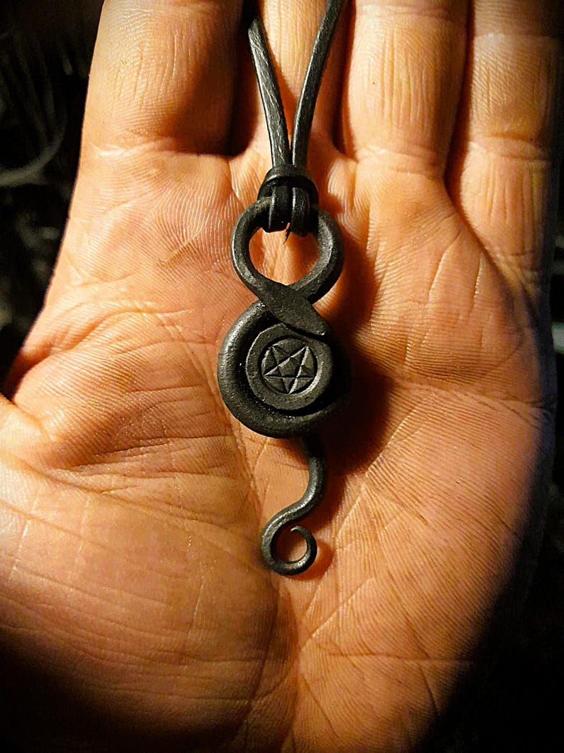 Hand-forged Serpent Pendant With Pentagram / Pentacle – Symbol of ...