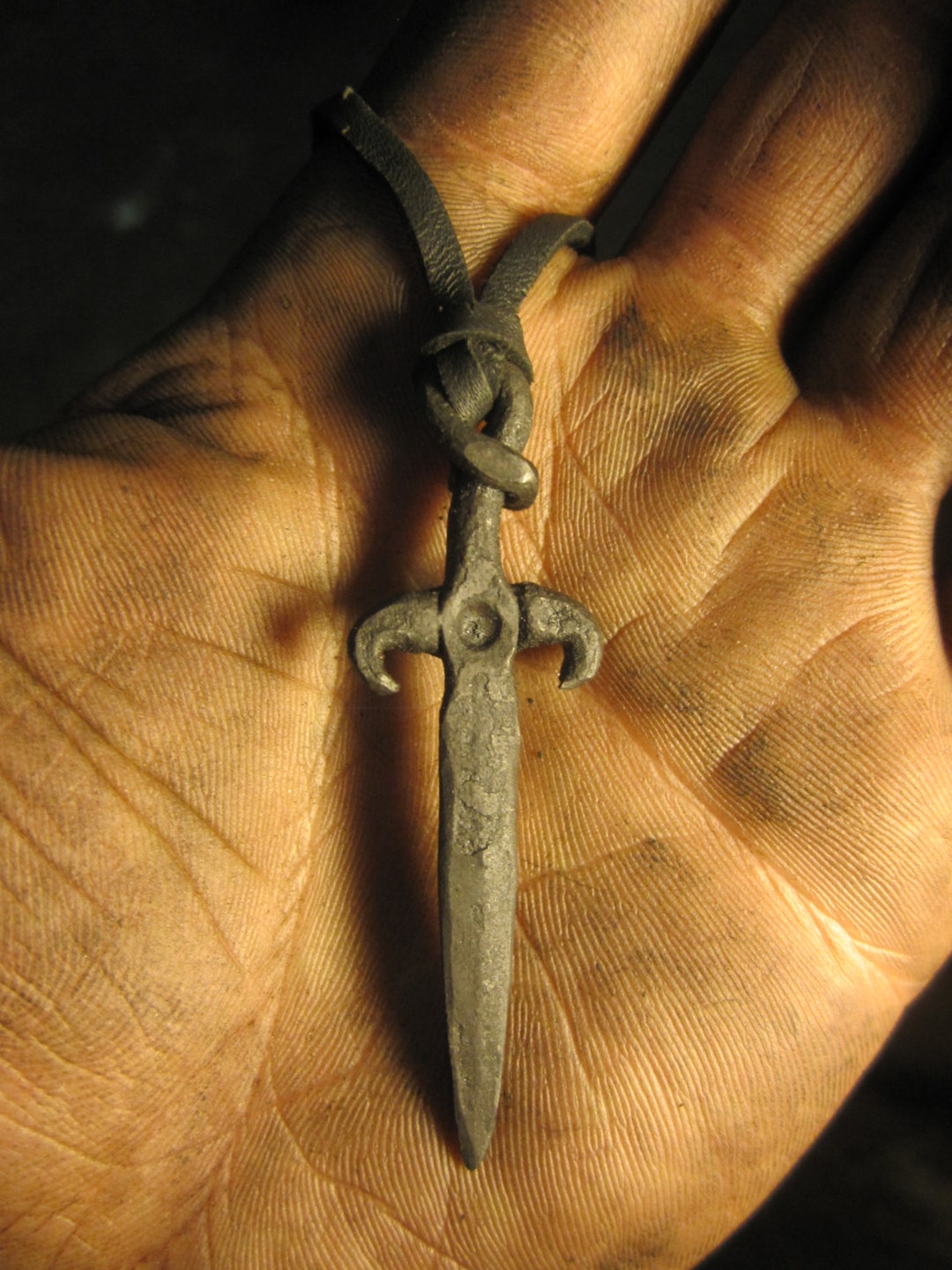 A Hand Forged Sword Pendant. Comes Supplied With a High Quality Elk ...