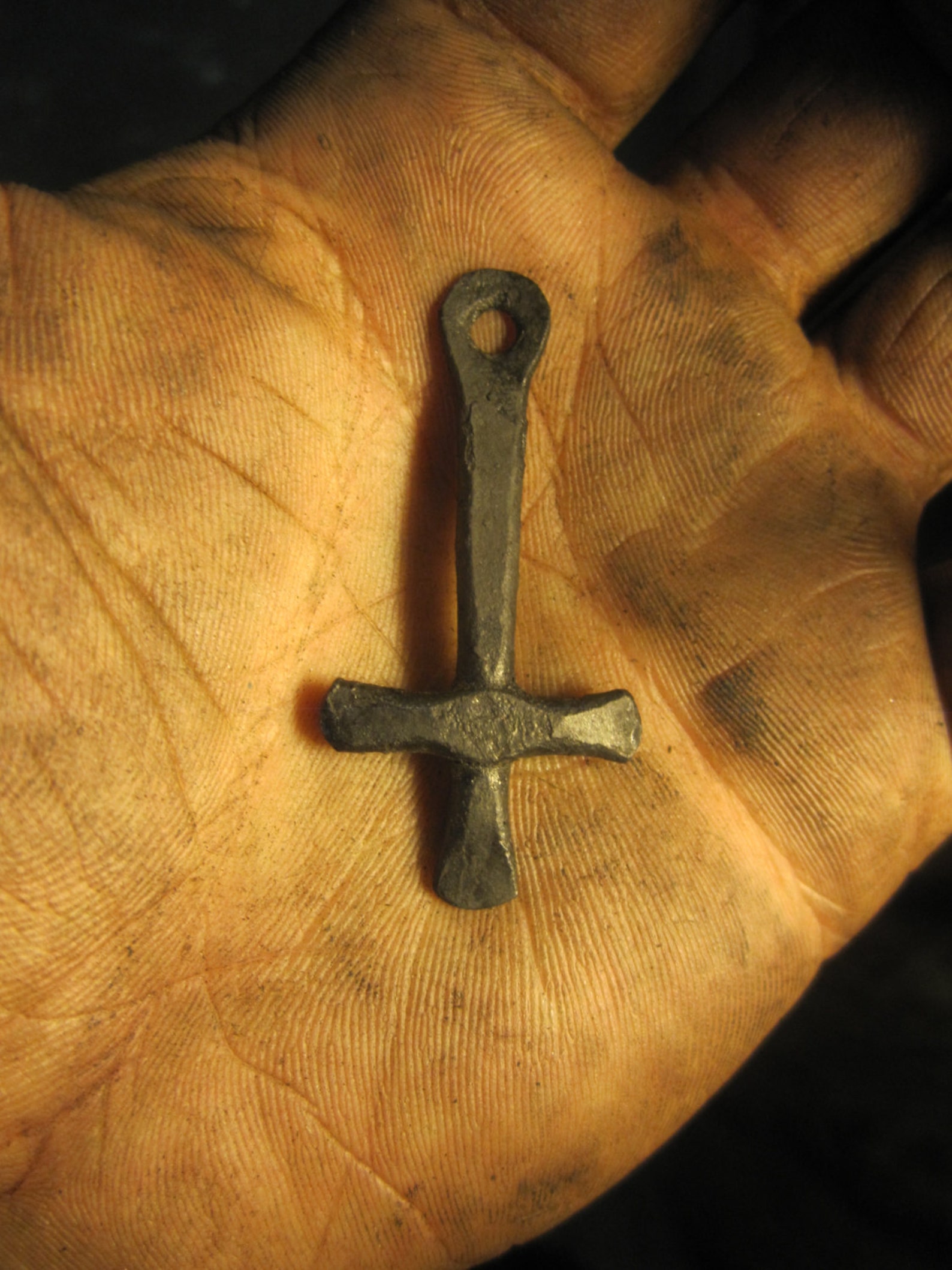A Hand Forged Inverted Cross Pendant . Comes Supplied With a | Etsy