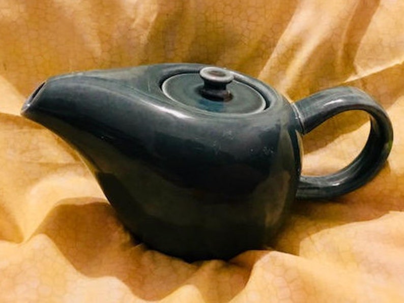 Russel Wright Teapot Parsely Dark Green Organic Minimalist - Etsy