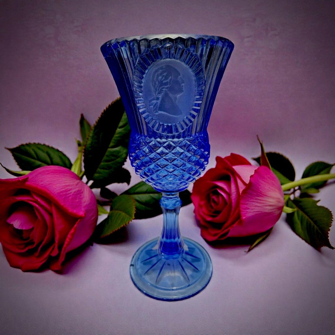Vintage 1970's Avon Cobalt Blue Fostoria Goblet - Etsy