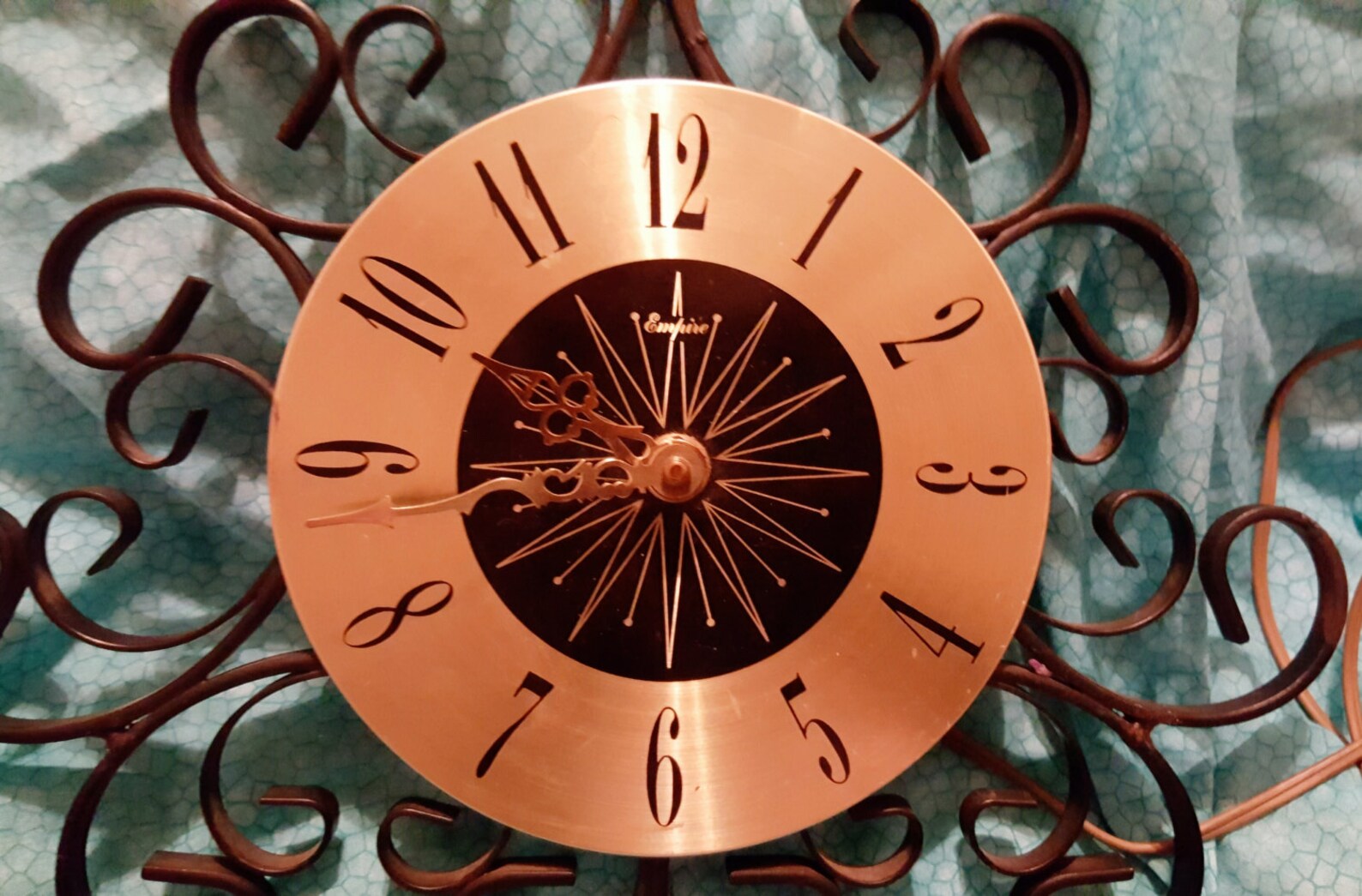 Empire Wrought Iron Scroll Electric Wall Clock Vintage 1960s Mid ...