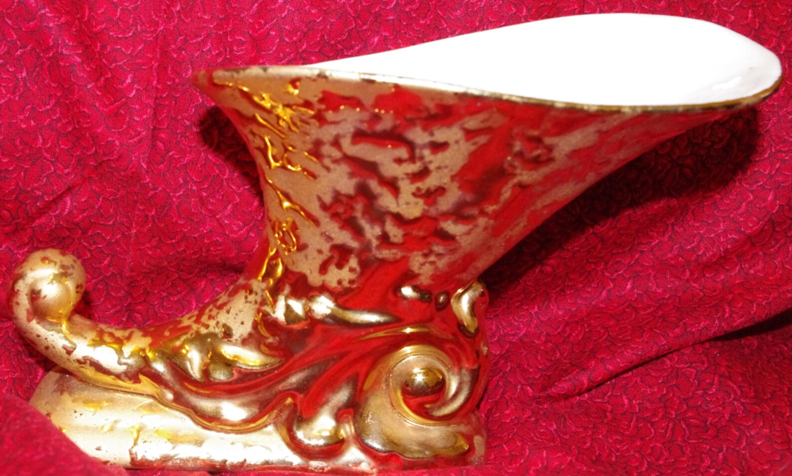 Vintage Elf Slipper Vase in a 22kt Weeping Gold Finish by - Etsy