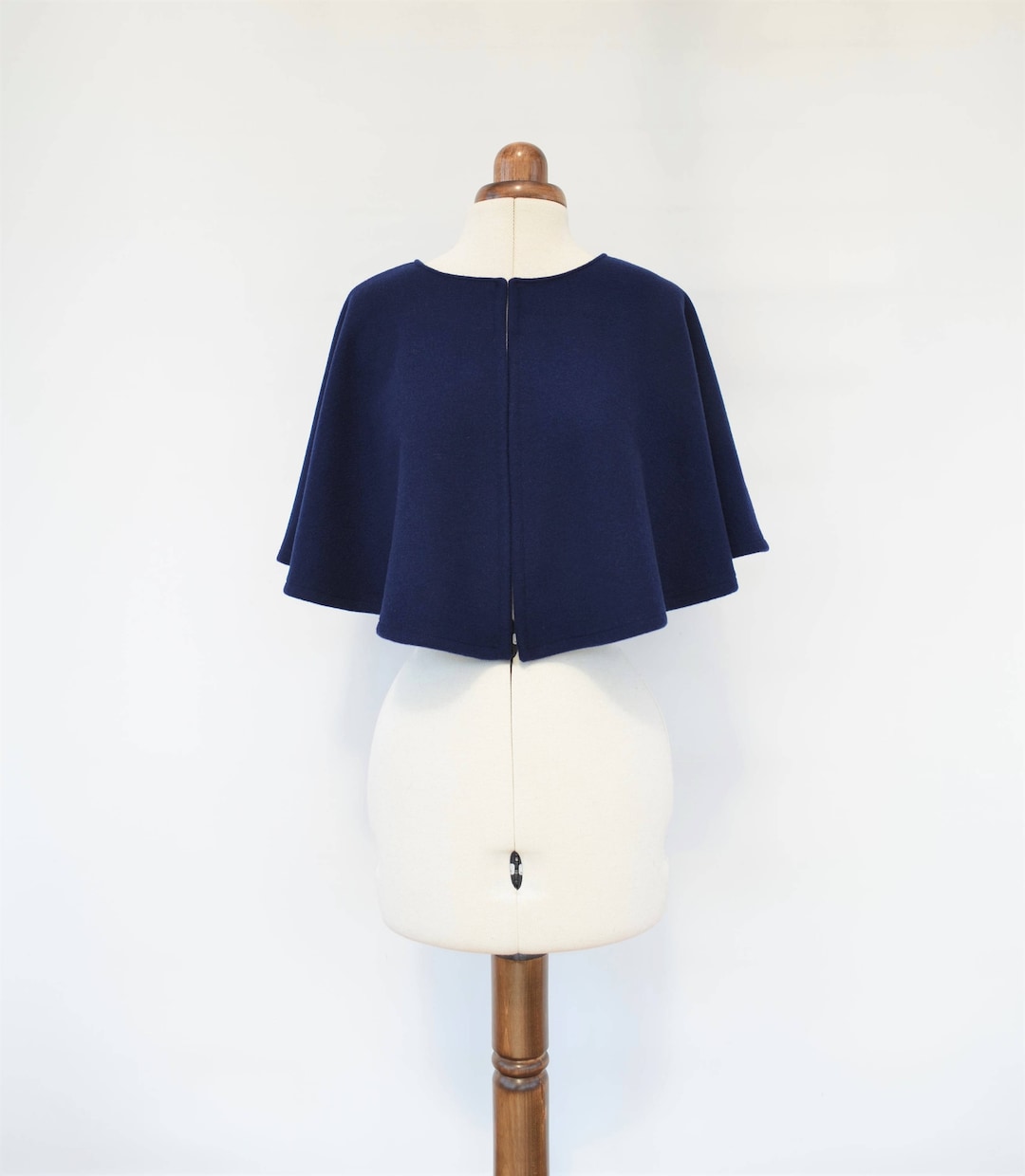 Women's Soft Wool Cape, Short Navy or Black Capelet, Wedding Cape Shrug ...